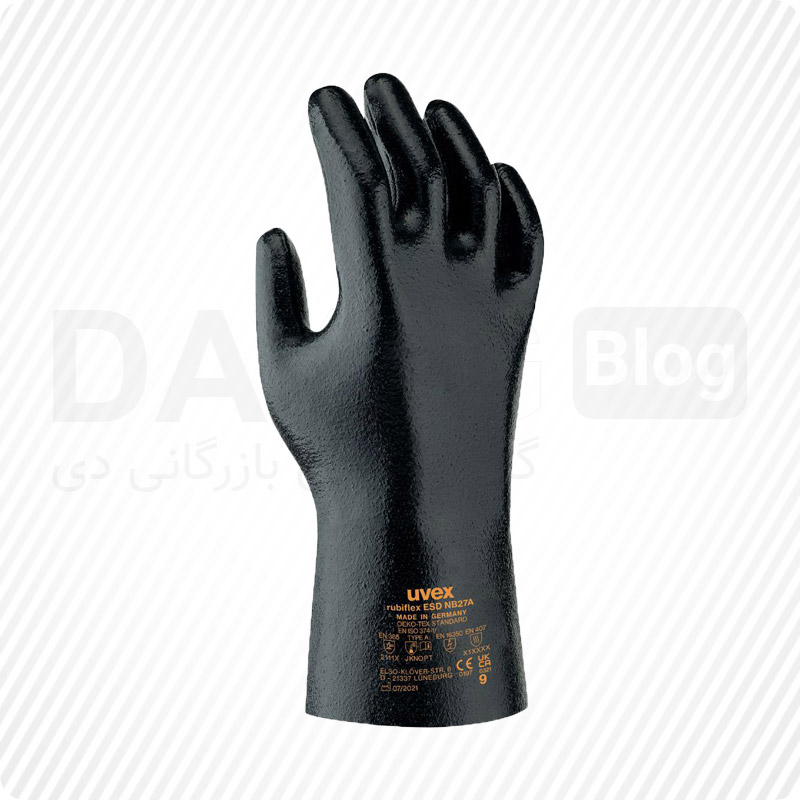 دستکش مقاوم به مواد شیمیایی uvex rubiflex ESD NB27A
